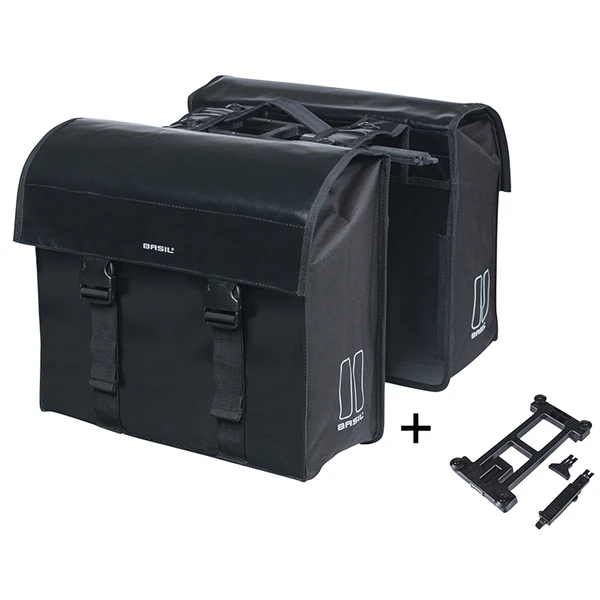 217897 - SACOCHE ARRIERE VELO DOUBLE BASIL URBAN LOAD IMPERMEABLE NOIR ...