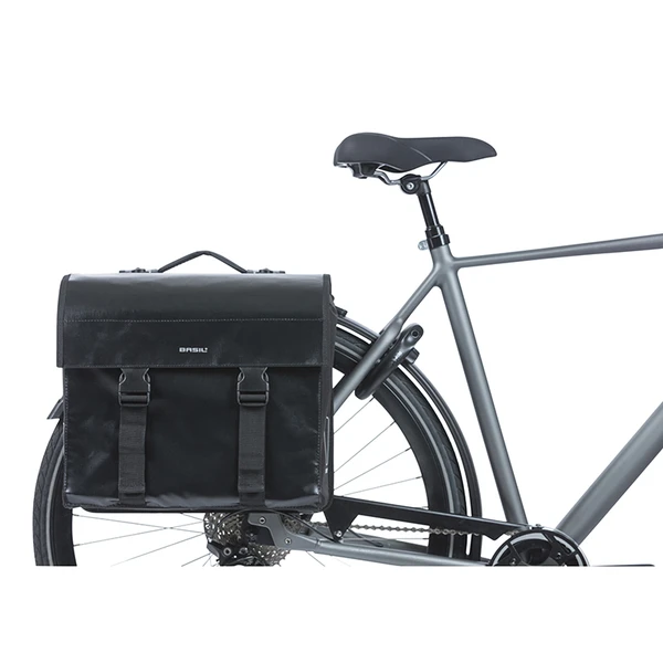 217897 - SACOCHE ARRIERE VELO DOUBLE BASIL URBAN LOAD IMPERMEABLE NOIR ...